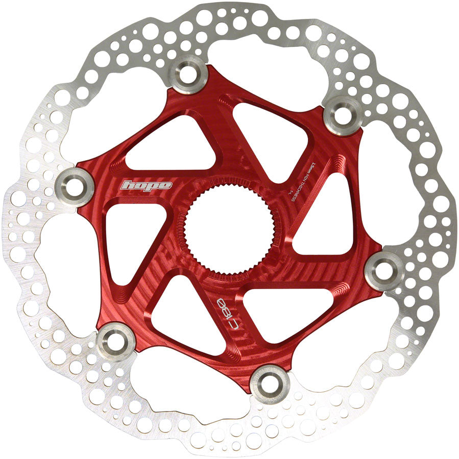 180mm Disc Brake Rotor Hope Floating Rotor - 6-Bolt - Red Floating Disc ...