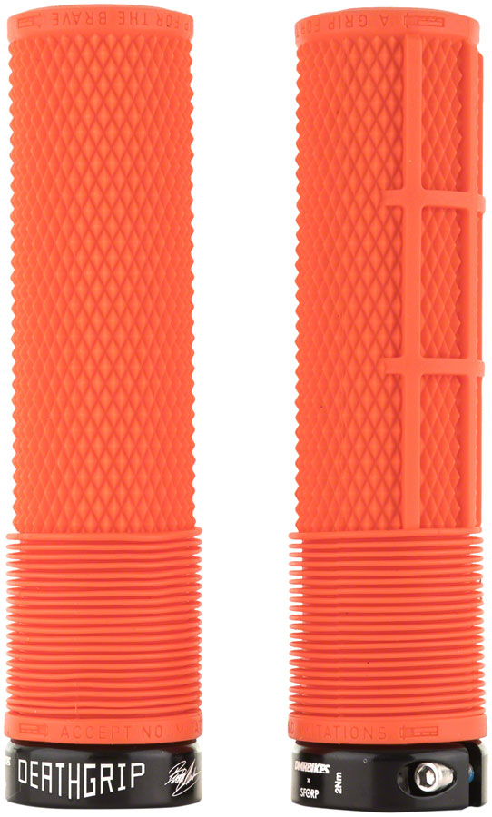 DMR DeathGrip Flangeless Grips - Thick Lock-On Orange – FirstFlightBikes
