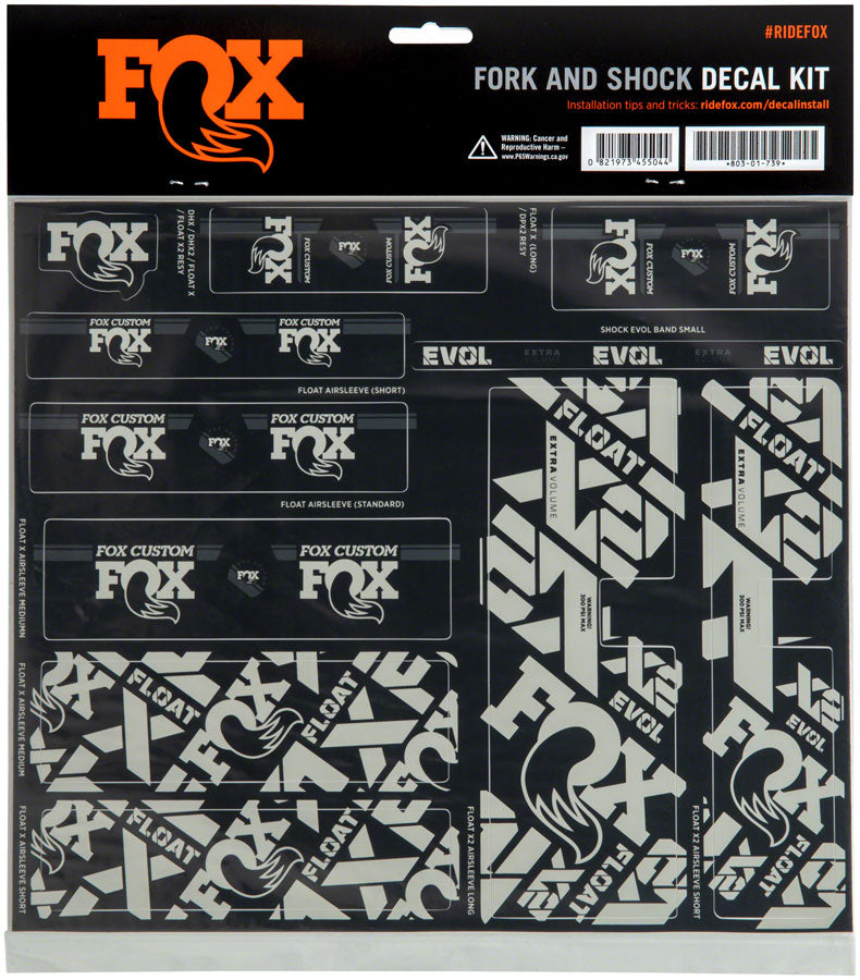 FOX Fork and Shock Decal Kit - Battleship Gray – FirstFlightBikes