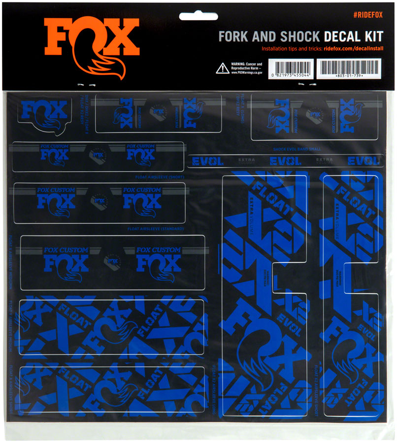 FOX Fork and Shock Decal Kit - Blue – FirstFlightBikes