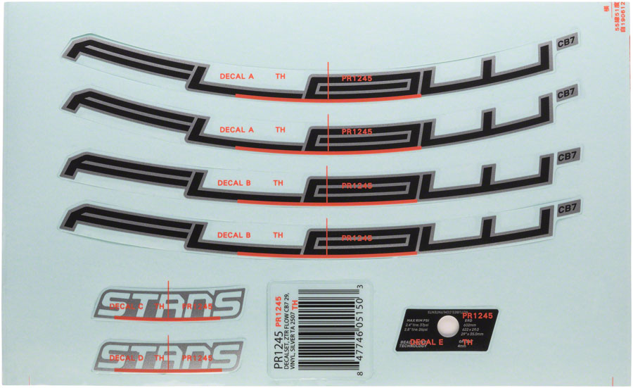 Stans Flow CB7 Rim Decal - 29" Silver Set – FirstFlightBikes